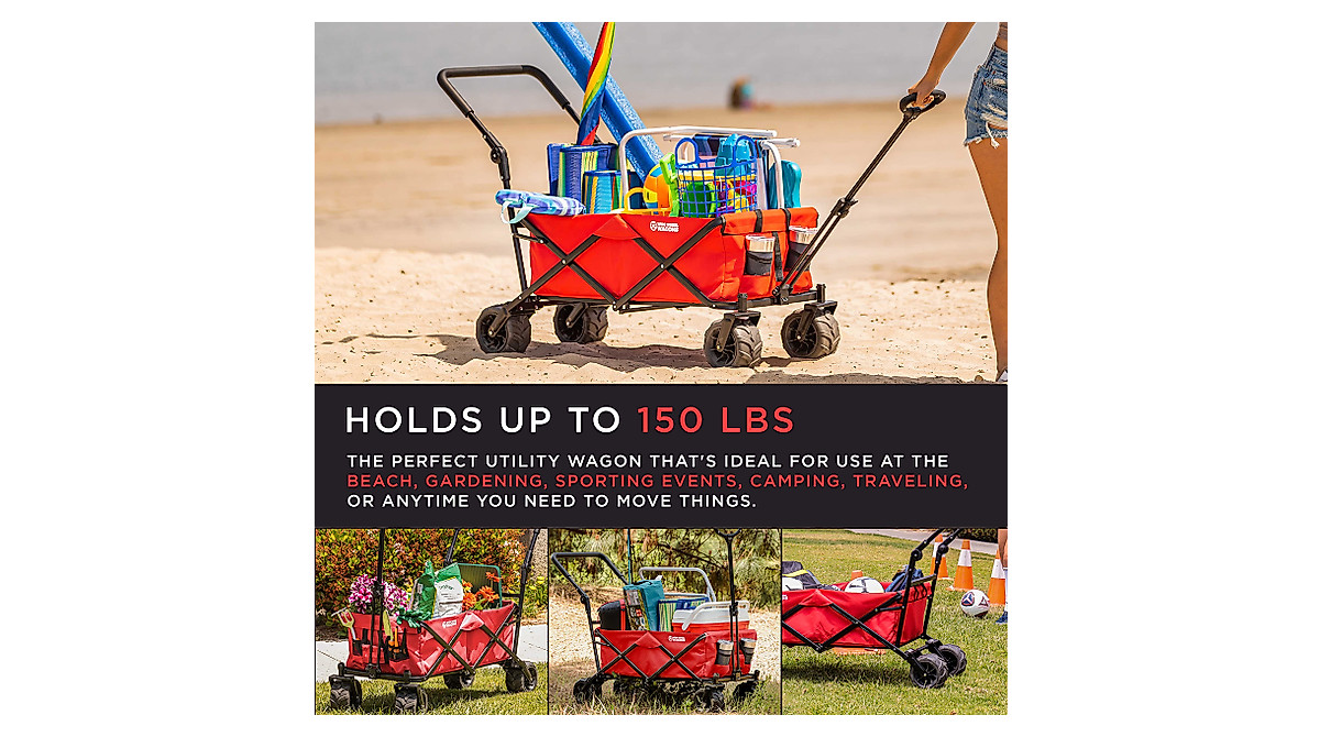 Red All-Terrain Folding Wagon - 150 Lbs Capacity