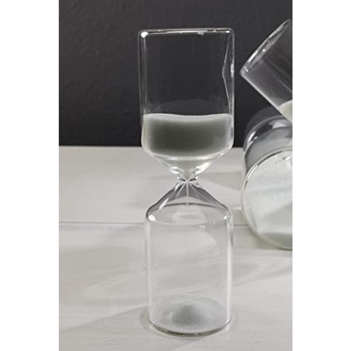 WONDROUS' DECO 60 Minutes Hourglass Sand Timer, Large 10 Inch Glass Sand Clock for Home, Kitchen, Office Desk Decoration, Valentine’s Day Gift, White-60min