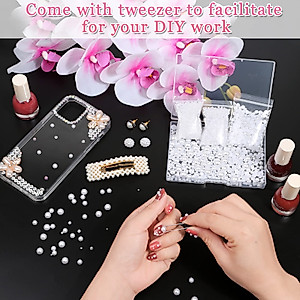 Mckanti 10000pcs Flat Back Pearls Half Round Pearl Beads Flatback Loose Beads for Crafts DIY Phone Nail Making (2mm/3mm/4mm/5mm/6mm/8mm/10mm)