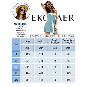 Ekouaer Womens Summer Sleepwear button Nightgown Gowns Round Neck Comfy Night Dresses (PAT2, S) Blue Camo