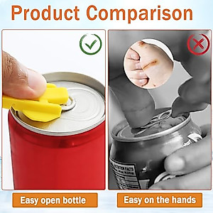 Easy Can Opener, 18 Pieces Color Manual Can Opener, Soda Can Opener, Beer Can Opener, Beverage Can Mouth Protector, Pop Can Opener for Pull Off Tab (Aluminum Cans)