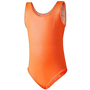 Dancina Girls Gymnastics Tank Top Leotard Dancewear Sparkle Orange 4