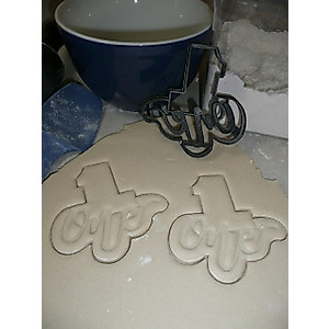 NUMBER ONE 1 WITH WORD BIRTHDAY ANNIVERSARY PARTY AGE DETAILED COOKIE CUTTER MADE IN USA PR2402