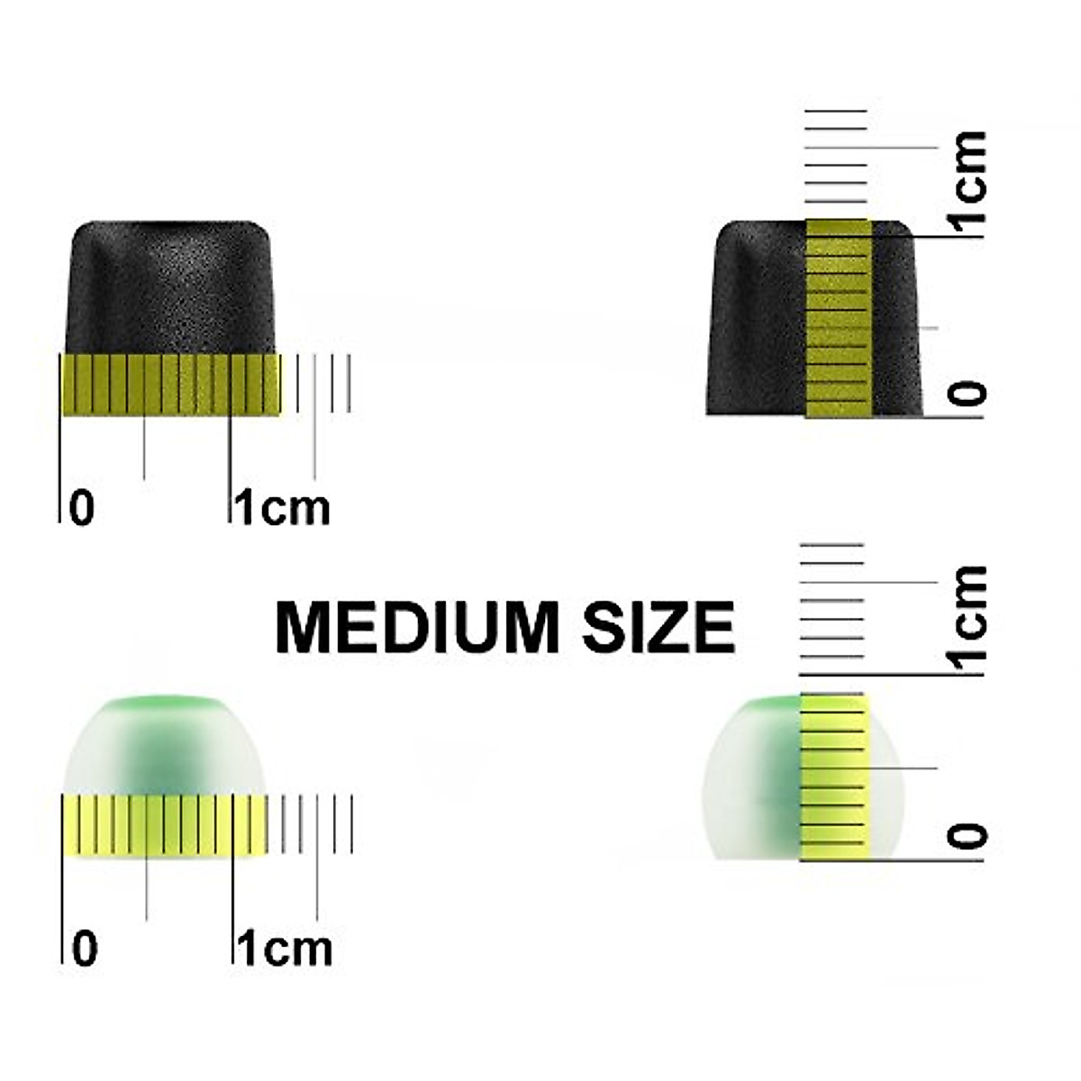 12pcs (NSY-BMF-sB) S/M/L Premium Memory Foam and Silicone Replacement Eartips Earbuds Adapters Compatible with Fitbit Flyer Wireless Earphones/Headphones