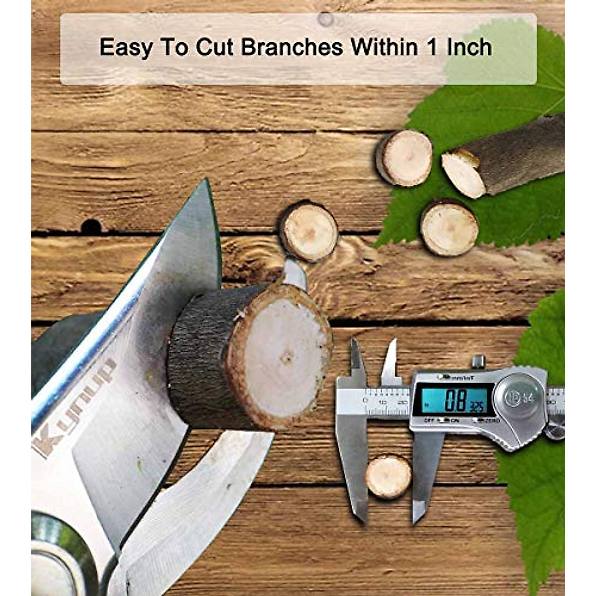 Kynup Pruning Shears for Gardening, Garden Shears Heavy Duty, Professional Bypass Pruner Hand Shears, Tree Trimmers Secateurs, Garden Clippers for Plants, Hedge Shears, Garden Tools (Red)