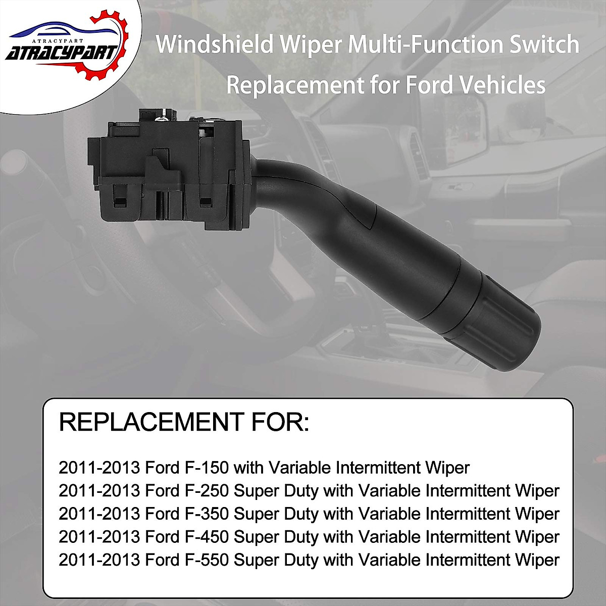 Windshield Wiper Switch Multi-Function Turn Signal Switch | Replacement for 2011-2013 Ford F-150 F-250 F-350 F-450 F-550 Super Duty | Replaces# SW-6874, BC3Z-13K359-BA