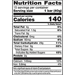 Fiber One Chewy Bars, Oats & Chocolate, Fiber Snacks, Mega Pack, 15 ct