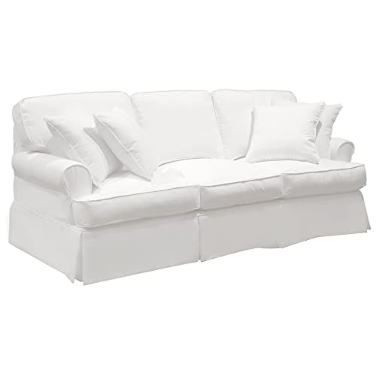 Sunset Trading Horizon Slipcovered Warm White Sofa, Small,