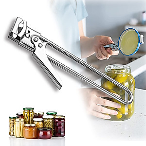 2023 Adjustable Stainless Steel Lid Opener, Easy Twist Jar Opener and Bottle Cap Remover, Ergonomic Design Kitchen Tool, Perfect for Individuals with Weak Hands or Arthritis