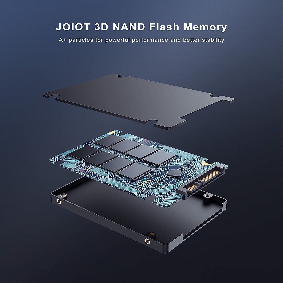 JOIOT 1TB SSD Internal Solid State Hard Drive, 3D NAND 2.5inch SATA III Internal SSD, Up to 550MB/s, Upgraded Performance for PC Laptop Game Creation