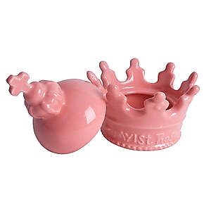 Vencer Ceramic Keepsake Box and Rosary Gifting Set, My First Rosary Cross for Boys and Girls,Pink,VBK-002P