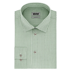 Unlisted by Kenneth Cole mens Regular Fit Checks and Stripes (Patterned) Dress Shirt, Ash Green, 17 -17.5 Neck 34 -35 Sleeve US
