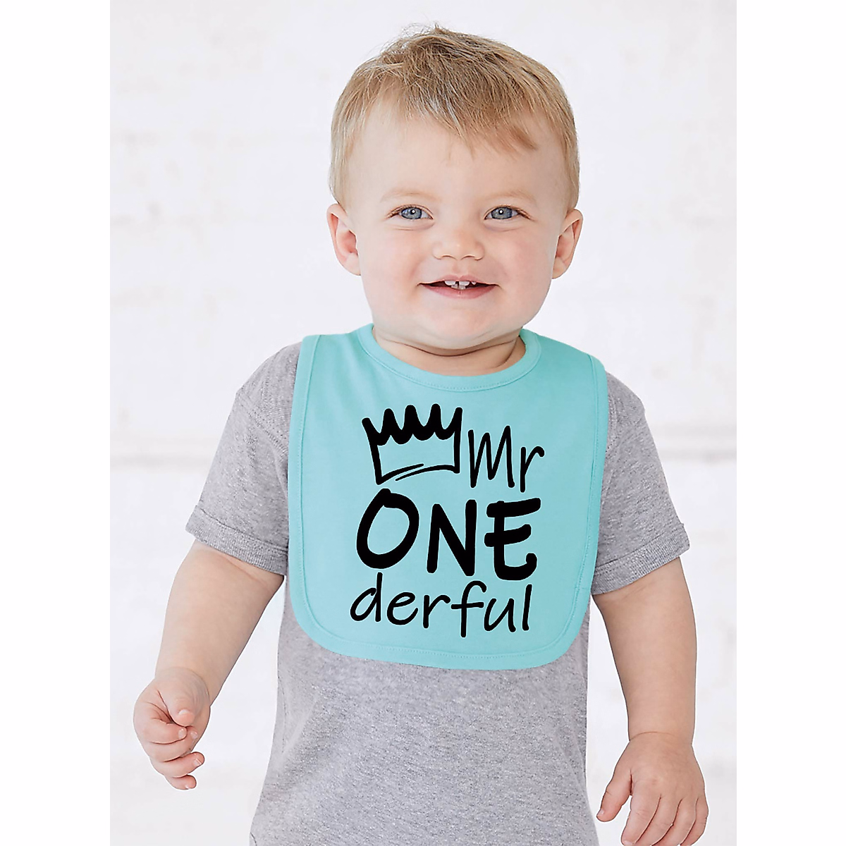 Aiden's Corner Handmade Cute Baby Boy First Birthday Smash Cake Bibs - 1st Birthday Mr Onederful Bib (White)