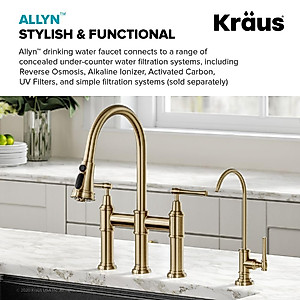 KRAUS Allyn 100% Lead-Free Kitchen Water Filter Faucet in Brushed Gold, FF-102BG