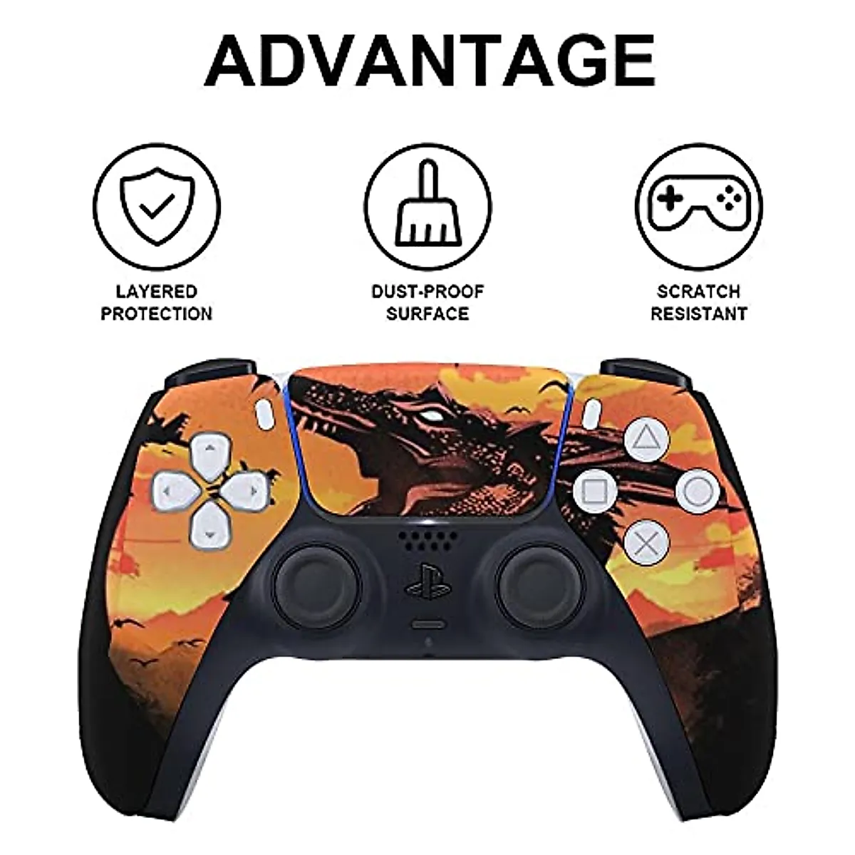 PlayStation 5 Digital edition version sticker protective cover, The Pteranodon ps5 controller protective shell (compatible with ps5 Digital edition)