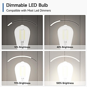 SHINESTAR E26 LED Bulb 60 Watt Dimmable, 4000K Bright White, Edison Light Bulbs for Bathroom Vanity, 4-Pack