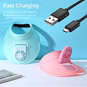 FYANER Sun Visors Hat with Fan for Women - Fan Visor Hat - Three Gear Mediation and Large Area Sun Protection