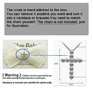 White Baby Bow Headband for Baptism Christening Satin Lace Hair Band with Cross for Toddler (A-off white bow headband, 6 months-2 years old)