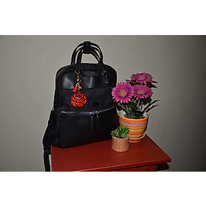 Popfizzy Rhinestone Red Rose Keychain for Women, Flower Keychain Accessories, Rose Backpack Keychain, Bling Gifts for Women