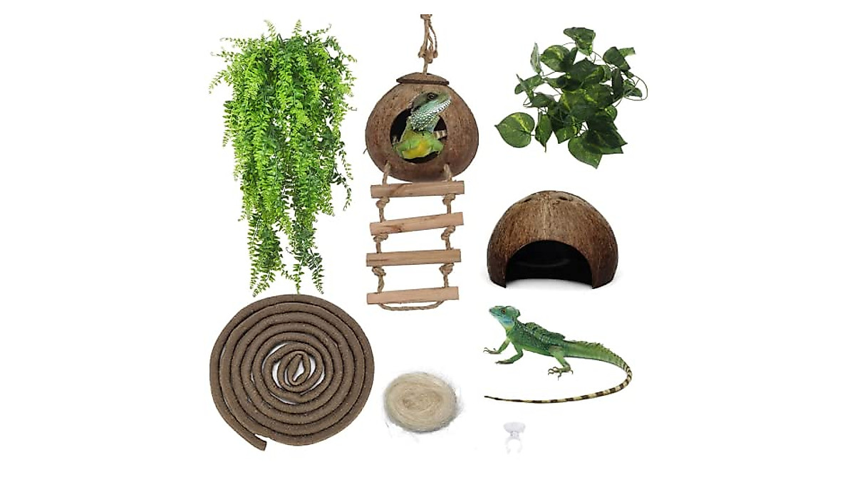 Kathson Reptile Tank Decor | Realistic Habitat Accessories
