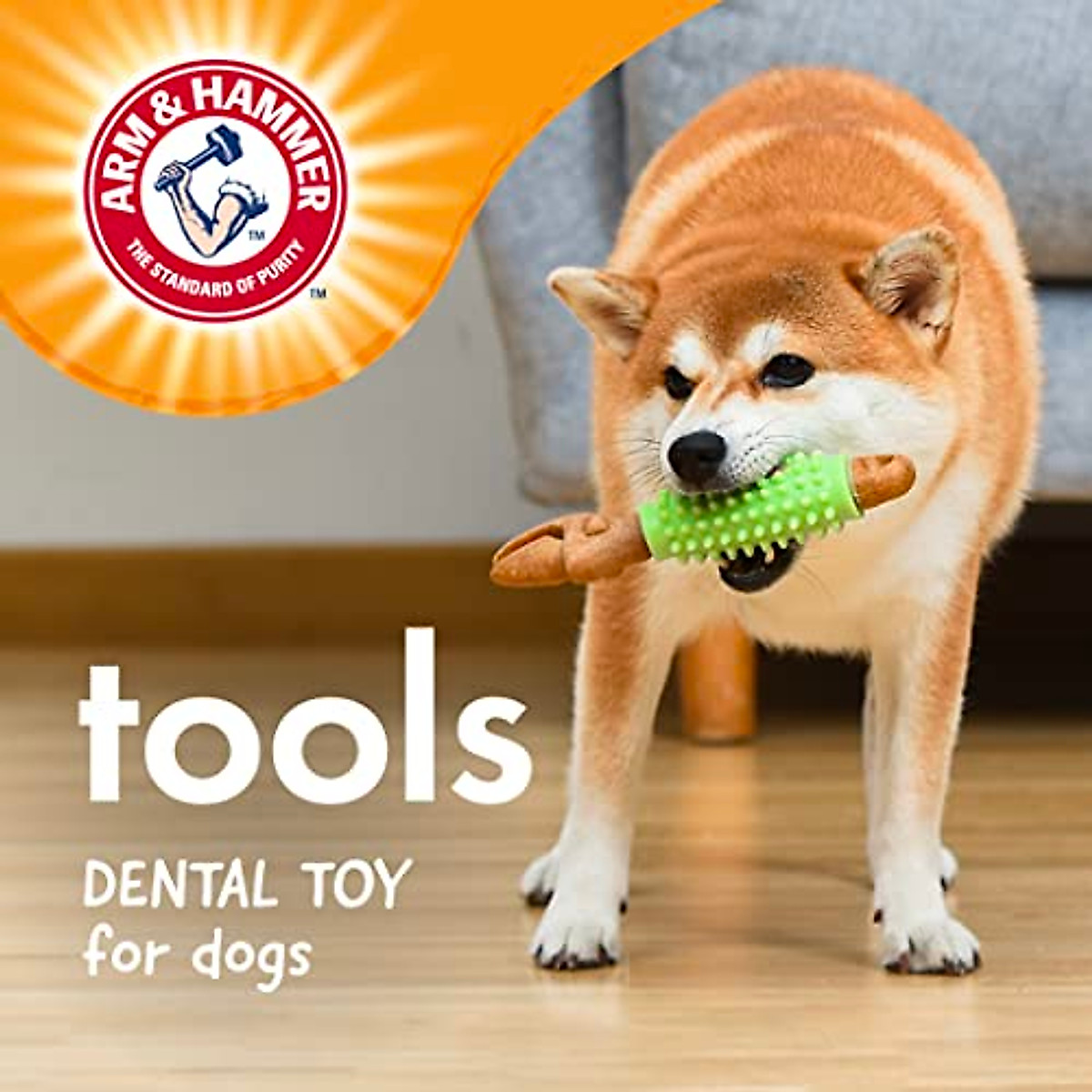 Arm & Hammer for Pets Chew Tools Collection: Wood Blend Wrench Chew Toy for Dogs | Compressed Wood Dog Chew Toys with Baking Soda, Safer & Durable Alternative to Chewing Sticks 8 Inch