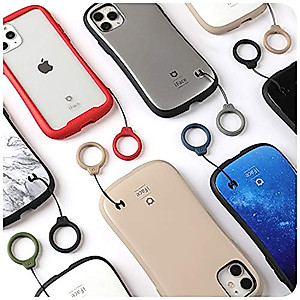 iFace Reflection Color Silicone Smartphone Ring Strap Grip Holder - Compatible with iPhone, Samsung, Other Mobile Devices - Black