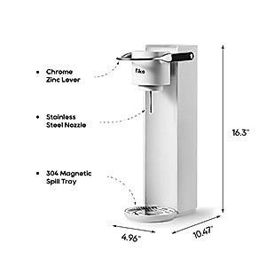 Fika Carbonator Pro - High Performance Carbonator/Sparkling Water Maker - Soda Maker and Soda Streaming Machine with BPA-free Carbonating Bottle (Luna White, CO2 NOT Included)