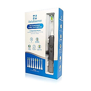 Daily Essence 70201-12 Rechargable Sonic Toothbrush, Platinum