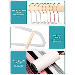 Smartor Premium Velvet Baby Hangers for Closet 50 Pack, 11.8" Safe Durable Baby Clothes Hangers for Nursery with 6 Pcs Closet Dividers, Sturdy Felt Hangers for Toddler/Infant/Kids/Childrens - White