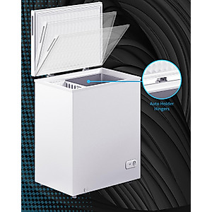 Muhub 10.0 Cu.Ft Chest Freezer,Deep Freezer with Removable Basket,Compact Freezer with Top Open Door, Adjustable Temperature, Low noise，Suitable for Kitchen Dorm Garage and Shed，White