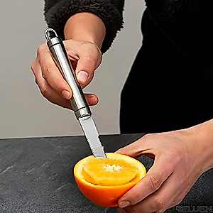 Reluen Stainless Steel Grapefruit Knife Curved Knife - Grapefruit Knife Curved Serrated Bread Knife Kitchen Knifes Small Knives Fruit Knife Stainless Steel Chef Kitchen Knife Curved Carving Tool