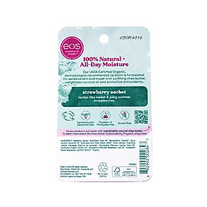 eos Smooth Lip Balm Sphere, Strawberry Sorbet 0.25 oz (Pack of 2)