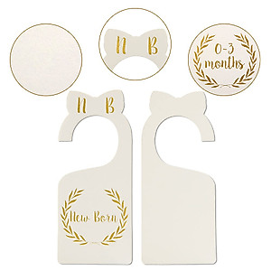 FresherAcc Baby Closet Dividers, 7 Packs Baby Clothes Organizers Nursery Decor, Unisex Boy Girl Wardrobe Size Age Organizer Dividers with Sizes Newborn to 18-24 Months (White One-7)