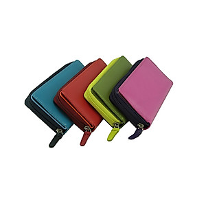 Visconti RB 55 Multi Colored Ladies Soft Leather Checkbook Wallet And Purse (Green/Yellow)