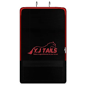 Y.J TAILS Horse Tack Carry Bag, Horse Harness Bag for Halters, Bridle, Equestrian Reins, Bits and Headstalls, Miniature Horse Harness with 3 Prong Tack Rack (Black)
