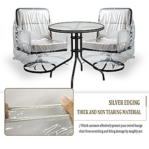 IndigoTempest9 Outdoor Swivel Lounge Chair Cover 2 Pack, Waterproof Heavy Duty Outdoor Chair Covers, Patio Rocking Chair Covers for Outdoor Furniture, (39" L x 37" W x 38" H), Clear PVC