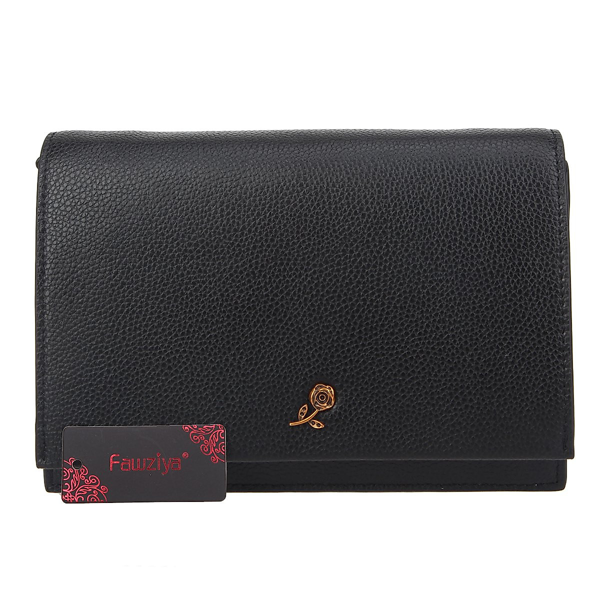 Fawziya Purses And Handbags Floral Leather Fashion Novelty Medium Crossbody Bags For Women-Black