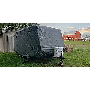 SavvyCraft Economic Guard Travel Trailer Camper Cover, Breathable RV Trailer Cover Fits 21 feet to 22 feet