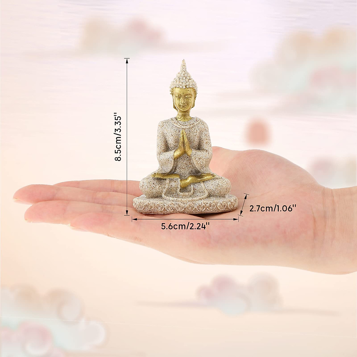 Baoblaze Buddism Buddha Ornaments Maitreya Fengshui Statue Sculpture Handmade Figurine for Home Desktop Office Decor