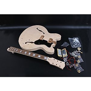1set Guitar Kit ES335 Guitar neck 22fret 24.75inch Guitar Body Semi Hollow Body With Hardwares