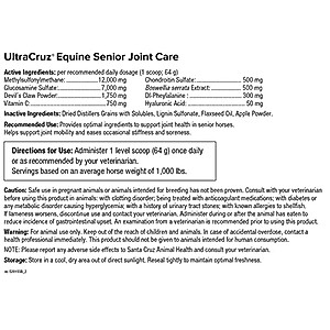 UltraCruz Equine Senior Joint Supplement for Horses, 4 lb, Pellet (28 Day Supply)