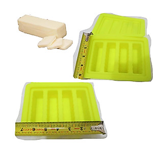 pizety butter molds Large 4 Cavities Silicone butter mold Pudding & Jello Shot Mold butter stick molds,Cheesecake, butter mold with lid Product Dimensions 7 x 5 x 2 butter mold stick (yellow)