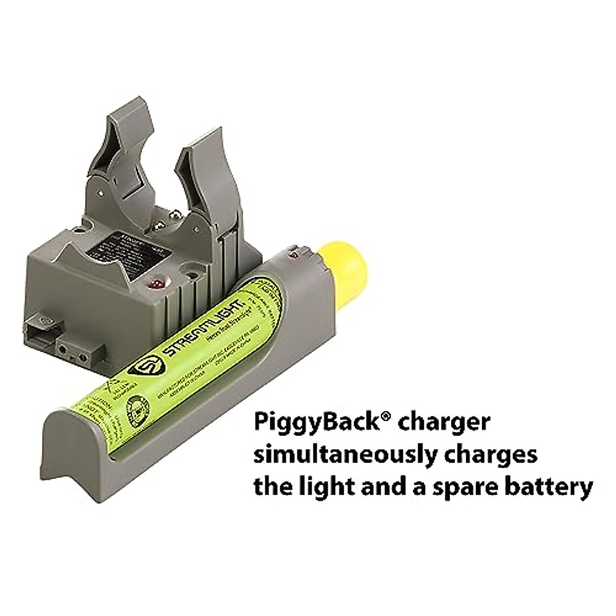 Streamlight 75458 Stinger DS LED HL 800-Lumen Rechargeable Dual Switch Flashlight with 120-Volt AC/12-Volt DC Smart Charge Piggyback Charger (NiMH), Black