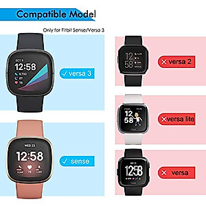 KPYJA 6-Pack Screen Protector Soft TPU Plated Case All-Around Protective Screen Full Cover Bumper Compatible for Fitbit Sense/Versa 3 Smart Watch