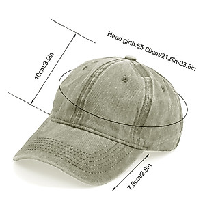 3PCS Classic Baseball Cap, Low Profile Hats Adjustable Washed Plain Baseball Hat Cap Dad Hat for Men Women (Khaki Brown Sky Blue)