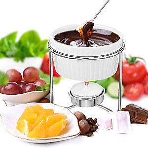 60 Pcs Ceramic Butter Warmers Set, Include 12 Pcs Butter Warmers for Seafood Butter Melter with Stands, 48 Pcs Tea Light Candles Food Warmer Candle for Fondue Chocolate Dishwasher Microwave Oven Safe