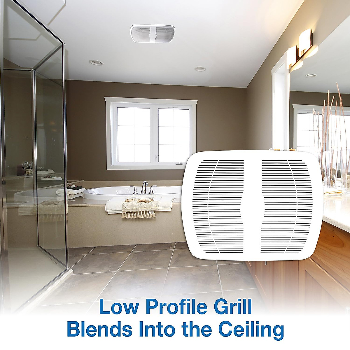 Air King AK100D Energy Star Qualified Dual Speed Exhaust Bath Fan with 100-CFM and 1.5-Sones, White Finish