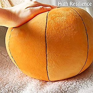 YRXRUS Orange Basketball Pillows Decorative Round Pillow 3D Ball Shaped Throw Pillows,Ultra Soft Velvet Cute Pillows for Kids Bedroom Room,Toys Gift 9.5x9.5 Inch