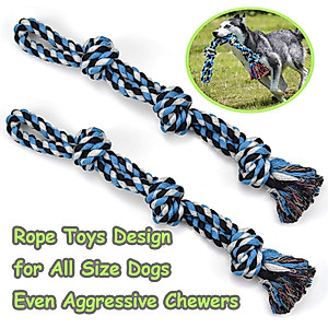 LECHONG Rope Dog Toys for Aggressive Chewers Large Breed Medium Breed, Small Dog Puppy Teething Chew Toys Heavy Duty Dental Dog Rope Toys Prevents Boredom and Relieves Stress