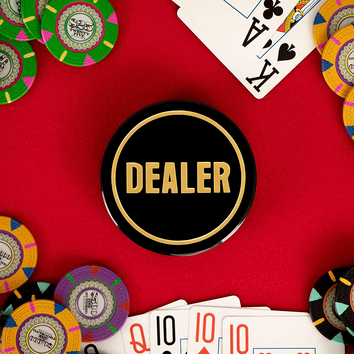 Crystal Dealer Button | Quality Premium Heavy Poker Puck | 3-Inch Large Casino-Grade Button | Gaming Accessory | Perfect for Poker, Texas Hold 'em, Gambling, and Card Games